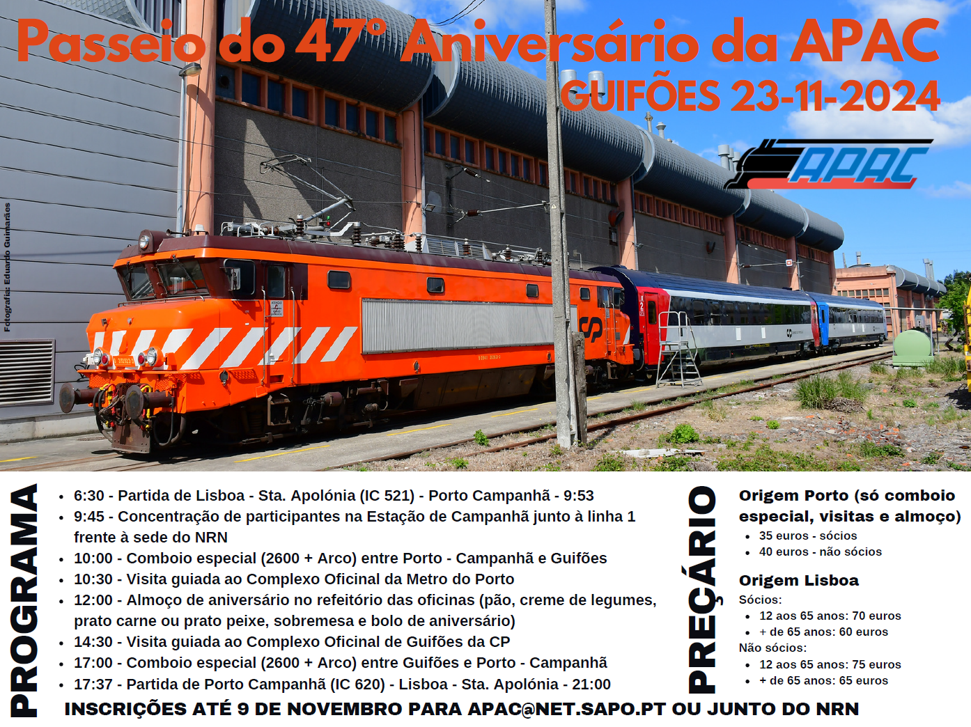Passeio do 47º Aniversário da APAC – Guifões # 23-11-2024 (sábado ...